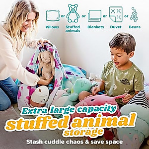 MOOCHI LIFE Stuffed Animal Storage - Tie Dye Stuffed Animal Bean Bag Storage Kit, Extra Large Stuffed Animal Storage, Stuffed Animal Chair, Stuffed Animal Holder, Bean Bag Stuffed Animal Storage