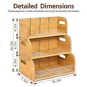 New Bamboo Tea Bag Organizer Storage Holder