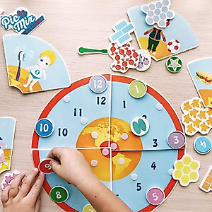 PICNMIX Time Clock Toy for Kids. Game for Toddlers Age 3-5. Kids Jigsaw Puzzles Preschool Learning Toys. Toy Tool Set Puzzle for 3 Year Old.