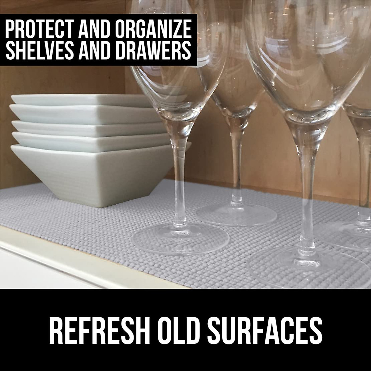 Gorilla Grip Drawer Liner and Mattress Gripper, Drawer Liner Size 12 in x 20 FT in Light Gray, Non Adhesive, Mattress Gripper Size Queen, Slip Resistant, Easy Trim, 2 Item Bundle