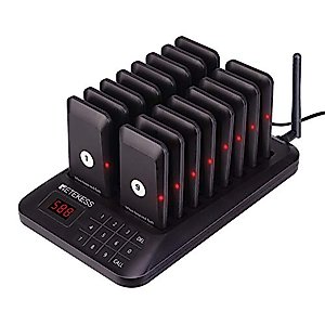Retekess TD157 Restaurant Pager,Pagers for Restaurants,Touch Keyboard,Only Flash Modes,16 Pagers for Food Truck,Clinic,Coffee Shop,Bar