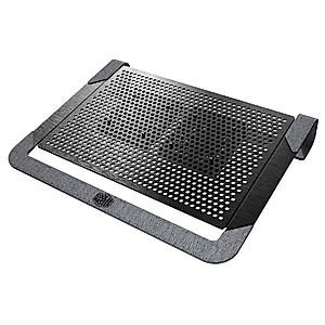 Cooler Master Notepal U2 Plus V2, Notebook-Kühler bis zu 43,2 cm (17 Zoll), 2 x 80 mm bewegliche Lüfter, schwarzes Aluminium
