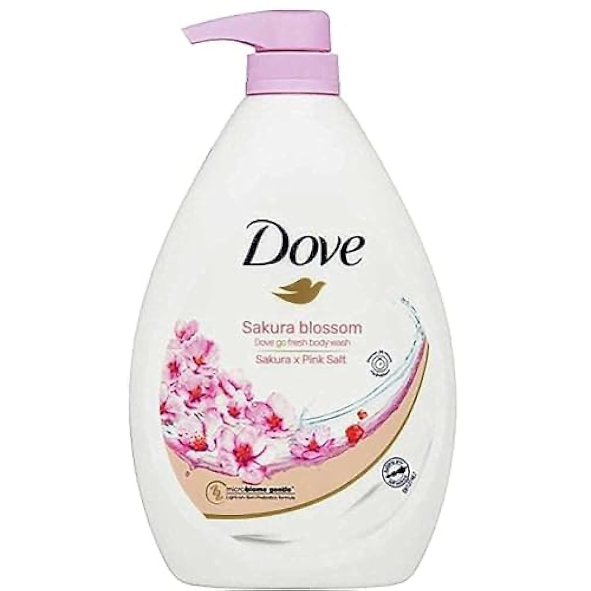Dove Body Wash Go Fresh Sakura Blossom with Pink Salt,33.8 Ounce Pump,1 item
