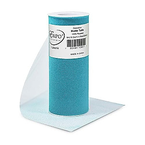 Expo International Decorative Matte Tulle Spool of 6 Inch X 25 Yards | Turquoise