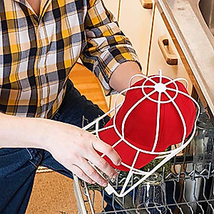 Hat Washer for Washing Machine,2 Pack Baseball Hat Washer,Cap Washer for Baseball Cap,Hat Cleaner Washing Cage,Dishwasher Hat Cleaning Rack Frame Holder,Curved/Flat Bill Ball Cap Shaper Protector Rack