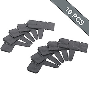Gardenised Cobbled Stone Style Outdoor Lawn Edging Gate 10pk Interlocking Stakes, Gray