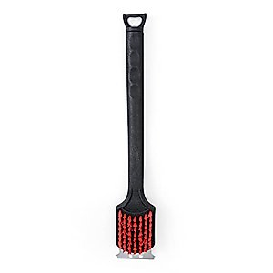 Kingsford Grill Tools 17” Cleaning Brush with Stainless Steel Scraper, Nylon Bristles, Bottle Opener, and Non-slip Rubber Handle| Classic Grill Brush for Cleaning Most Outdoor Grill Types