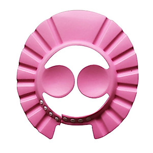 NUOBESTY Bath Cap, Adjustable Durable Waterproof Elastic Ring Hat Shampoo Bath Shower Cap Wash Hair Shield Direct Visor Caps for Kids Toddler Baby Newborn - 6Pcs