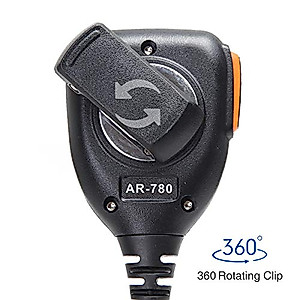 ABBREE AR-780 Two Way Radio Rainproof Handheld Speaker Mic Microphone(Upgrade of BF-S112), Remote Shoulder Mic for GMRS Radio Baofeng UV-5R BF-F8HP UV-5RX3 GM-15PRO TP-8Plus BF-888S S9Plus Ham Radio