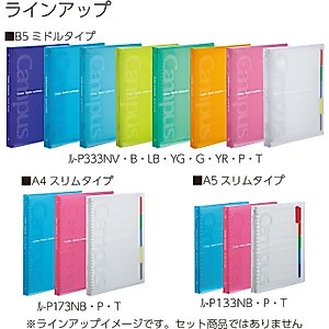 Kokuyo Campus Slide Binder with 5 Tab Dividers, Middle Type, B5, 26 Holes, Up to 100 Sheets, Orange, Japan Import (RU-P333NYR)