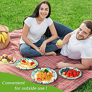 FOCUSLINE 360 Pack Paper Plates 8.375 Inch, Disposable Paper Plates Bulk 360 Count, Soak-Proof & Cut-Proof Bulk Paper Plates for Parties, Picnic and Family Gatherings.