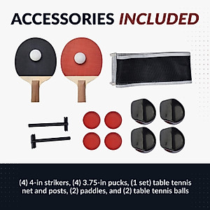 Hathaway Driftwood 7 Ft Air Hockey Table for Home Game Room - with Table Tennis Top, Dining Surface, Electronic Scorer, Two Storage Benches, High-Output Blower, Strikers & Pucks - Driftwood Finish