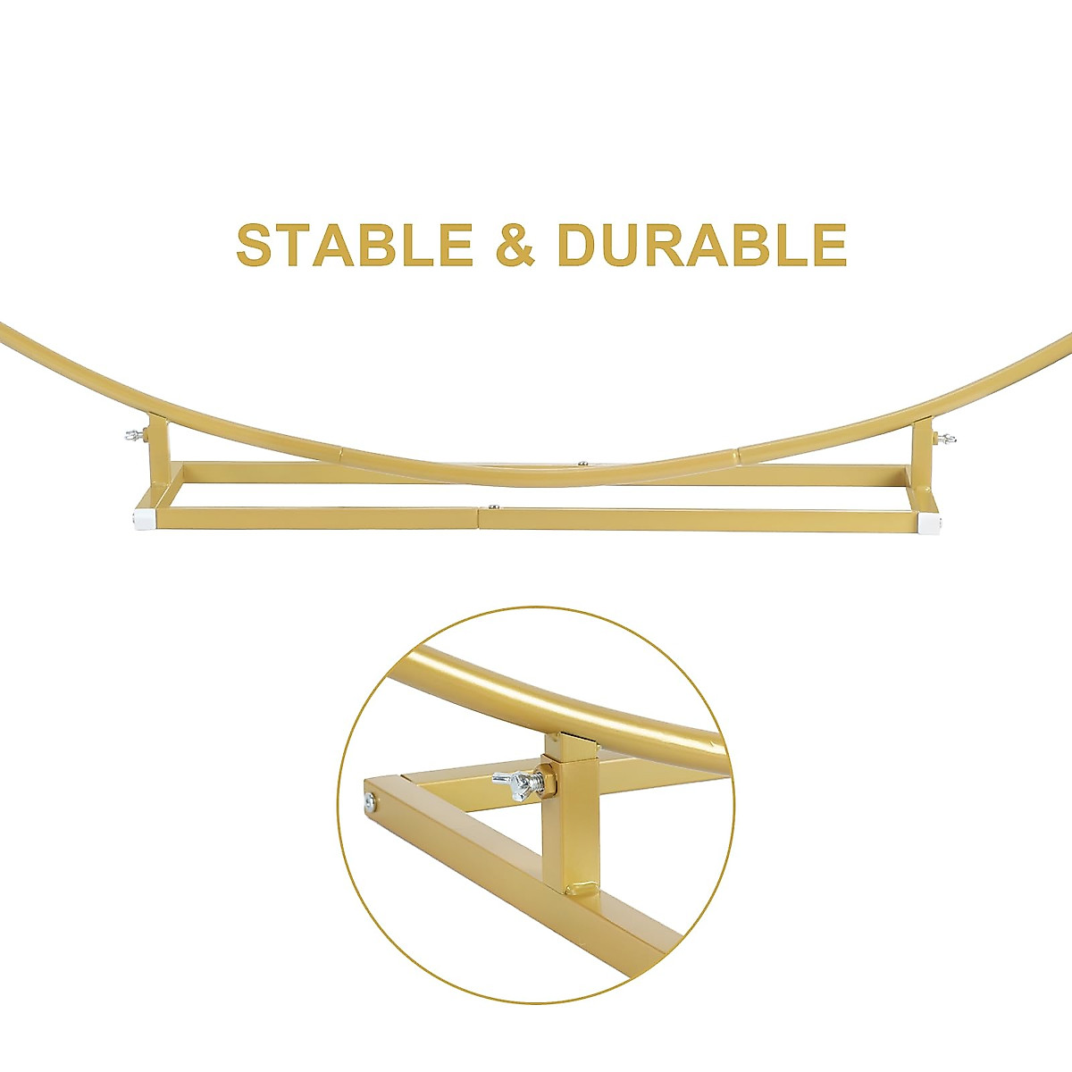 6.6FT Round Backdrop Stand, Wedding Metal Circle Balloon Arch Kit Frame Flower Ring Stand for Wedding Birthday Party Ceremony Anniversary Graduation Backdrop Decoration, Gold