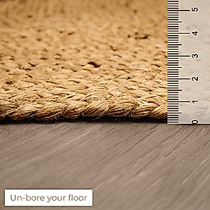 Jute Rug Natural Fibers Woven Boho Reversible Runner Rug Carpet Oval 3x5 Feet