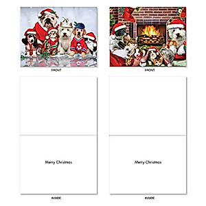 The Best Card Company - Variety Pack of 20 Christmas Greeting Cards with Envelopes, Humor Holiday Assortment for Men and Women (10 Designs, 2 Each) Merry Christmas to Zoo AM6652XSG-B2x10