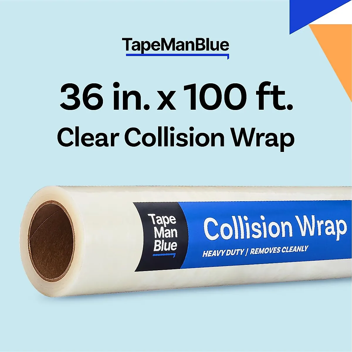 Crash Wrap, 36 inch x 100 feet, Clear Collision Wrap for Damaged Vehicles & Car Windows, Removes Cleanly, Made in America