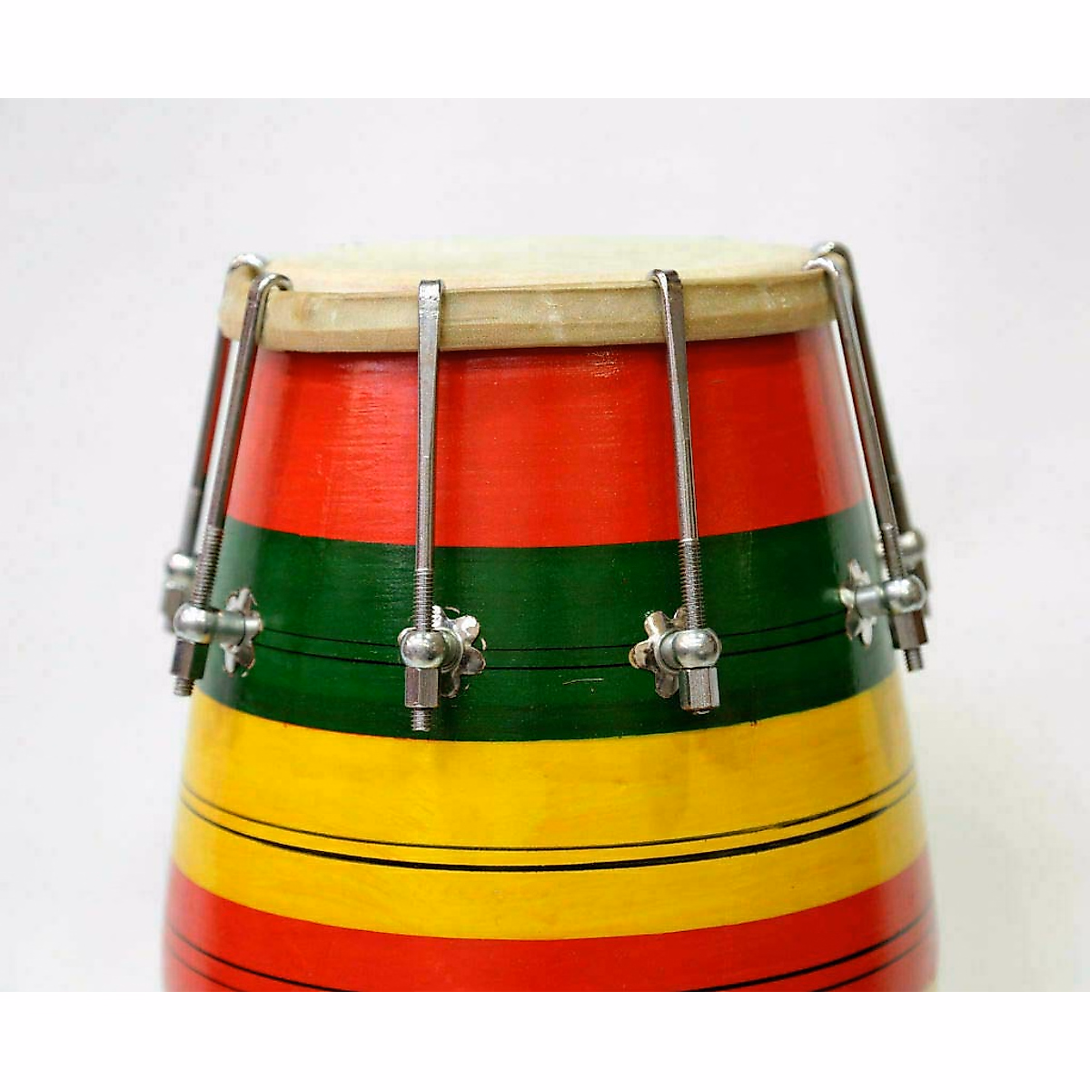 Generic IndienKultur Musical Instrument Wooden Nut & Bolt Small Size 12 Inch Baby Dholak For Kids