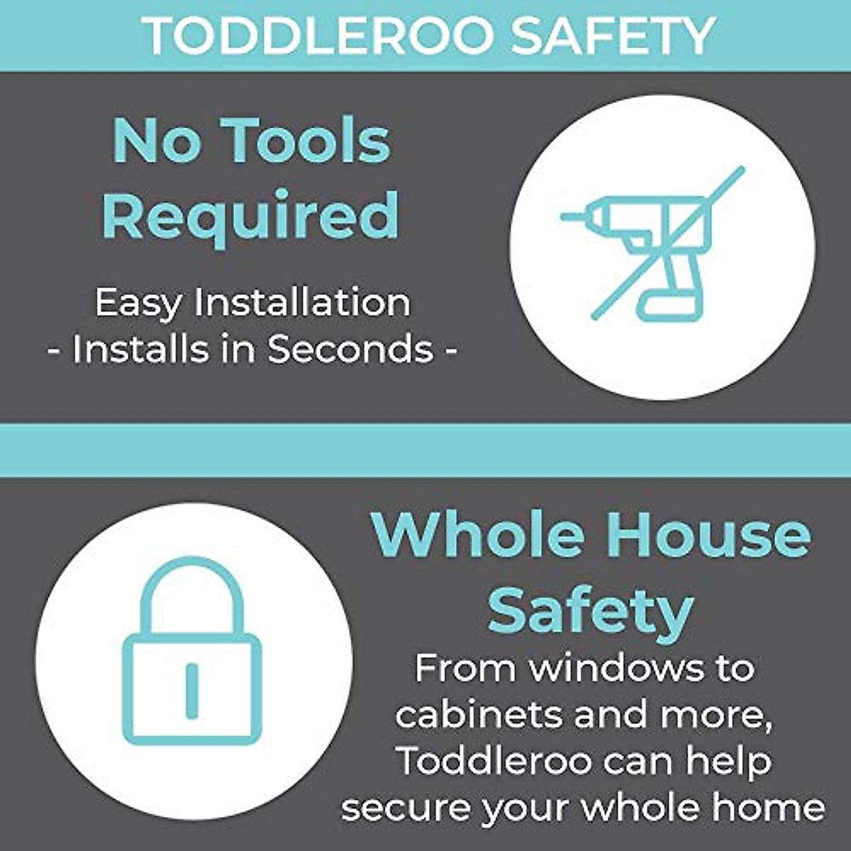 Toddleroo by North States Sliding Door & Window Lock | Safely Secure Sliding Window and Doors | No Tools Required | Works on Glass or Wood | Baby proofing with Confidence (1-Count, White)