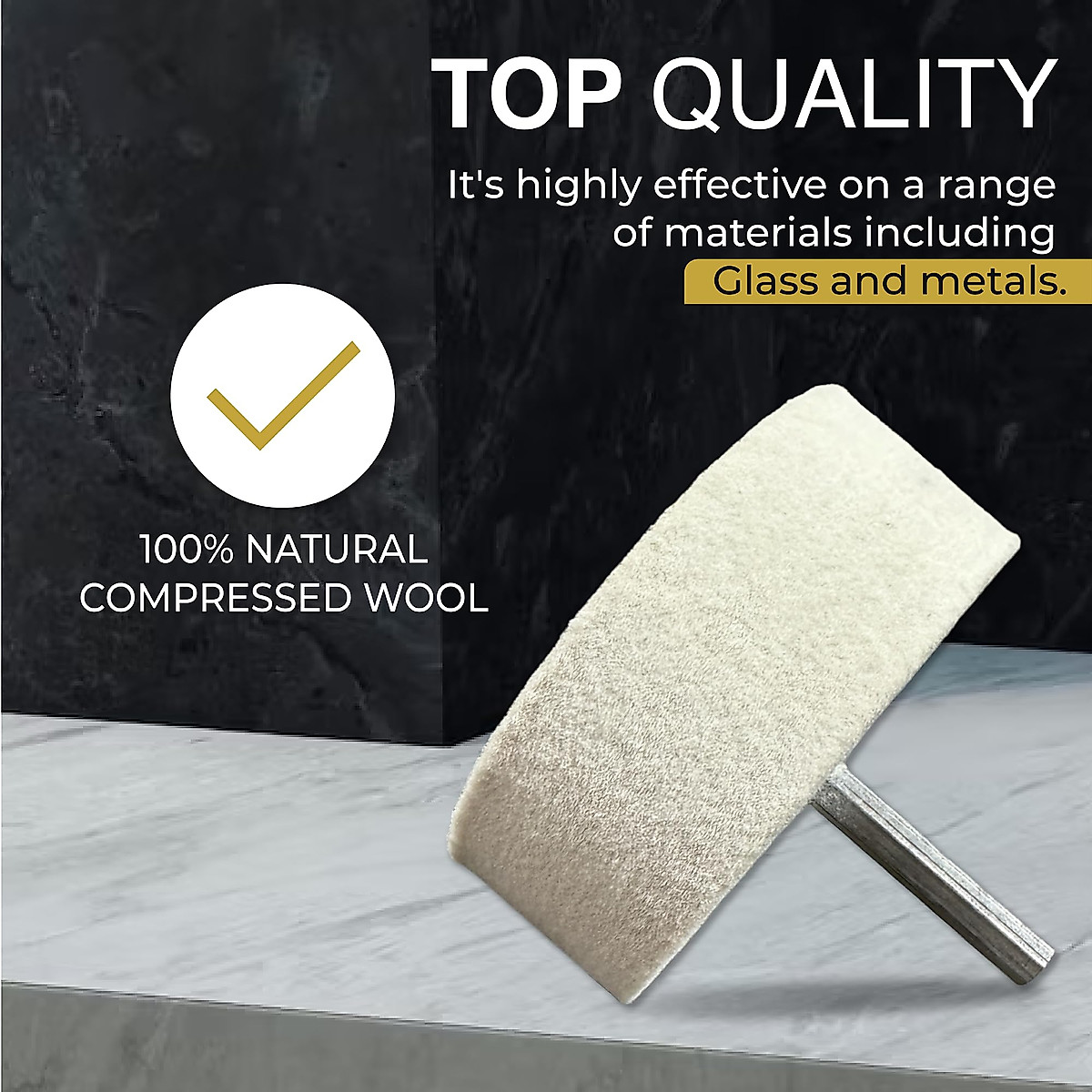 Gold Label Detailing Glass Polishing Drill Wheel Bob with Hexagonal Shaft for Use with Cerium Oxide | Remove Scratches and Scuffs in Windshields, Windows, Table Tops and More …