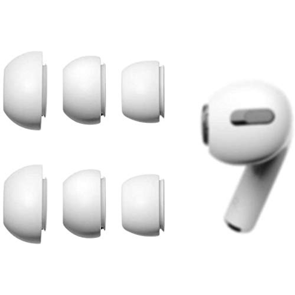 ALXCD Eartips & Ear Hooks Kit Replacement for Air Pods Pro, 2 Pairs Over-Ear Soft Ear Hook & 2 Pairs Anti Slip Silicone Eartips & 3 Pairs S/M/L in-Ear Eartips, Fit Air Pods Pro 1+1+2S+3 White