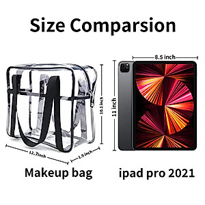 Louise Maelys Travel Clear Makeup Handbag Large Toiletry Cosmetic Organizer Bag Waterproof