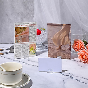 Lusofie Place Card Holders Plastic Table Number Holders Practical Card Display Stand Place Card Holder Table Card Holder For Displaying Board Game Picture Menu Game Piece Label Photo Cards, 50 Pcs