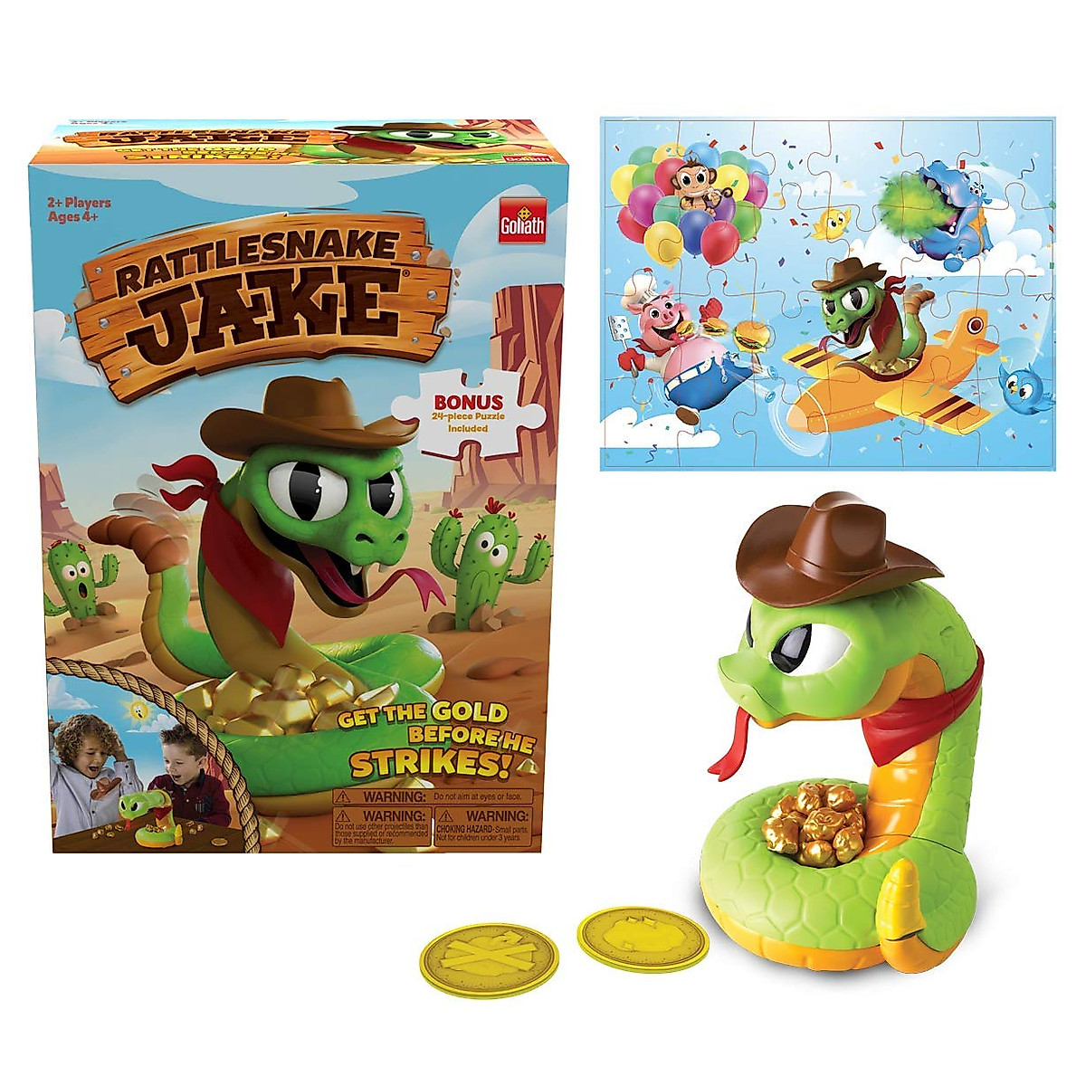 Rattlesnake Jake - Get The Gold Before He Strikes! Game - Includes A Fun Colorful 24pc Puzzle by Goliath
