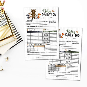 Nanny Newborn Baby or Toddler Log Tracker Journal Book, Daily Schedule Feeding Food Sleep Naps Activity Diaper Change Monitor Notes, Essential Supplies for Daycare, Babysitter, Caregiver, 50 Sheet Pad