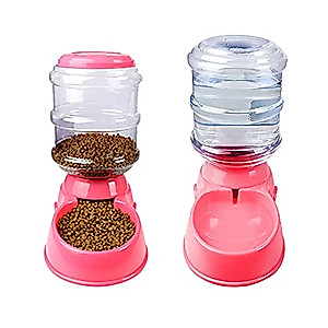 Automatic Pet Water Food Dispenser 3.8L Large Capacity Self-Dispensing Gravity Pet Feeder Waterer Cat Dog Feeding Bowl Drinking Water/Automatic Feeding Pet Supplies 1#