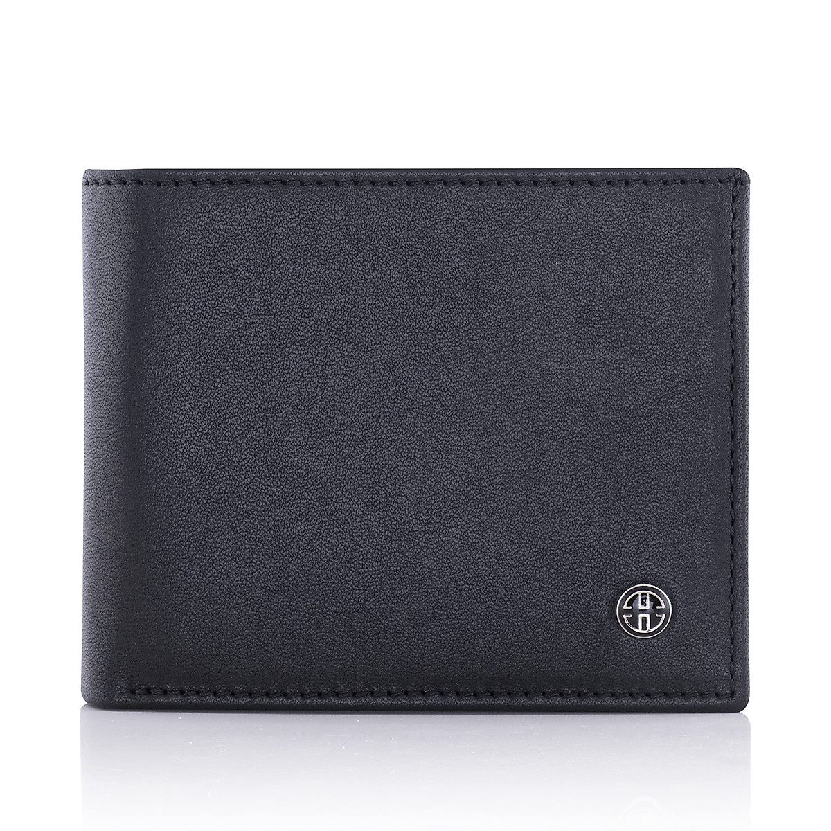 TRUSADOR Treviso Mens Wallets Bifold Leather with Coin Pocket Rfid Blocking (Black)
