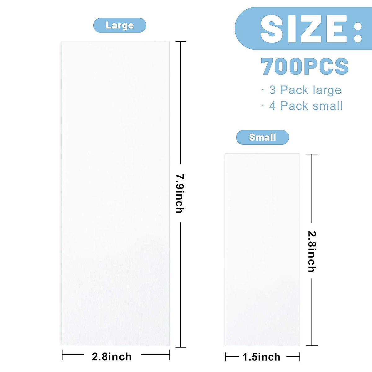 Whaline 700 Pieces Non-Woven Wax Strip, Hair Removal Wax Strips Body and Facial Wax Muslin for Arms, Legs, Underarm Hair, Eyebrow, Bikini of Women and Men (Small and Large)