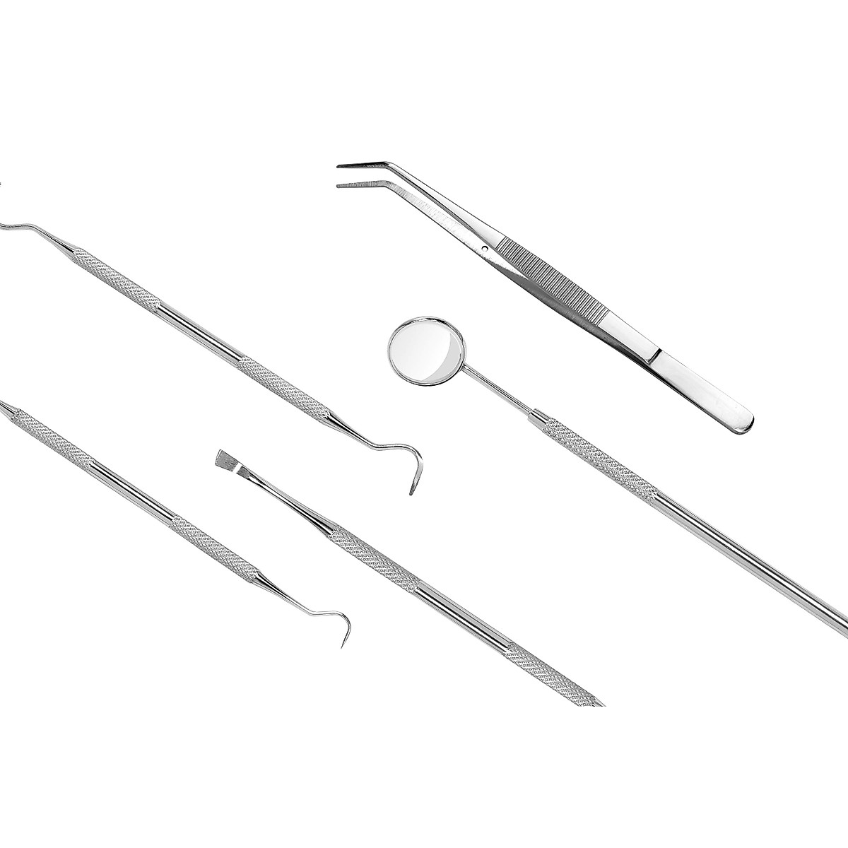Good Dental Tools Pack, Teeth Cleaning Tools, Stainless Steel Dental Scraper, Tooth Pick Hygiene Set with Mouth Mirror, Tweezer Kit for Dentist, Family Oral Care