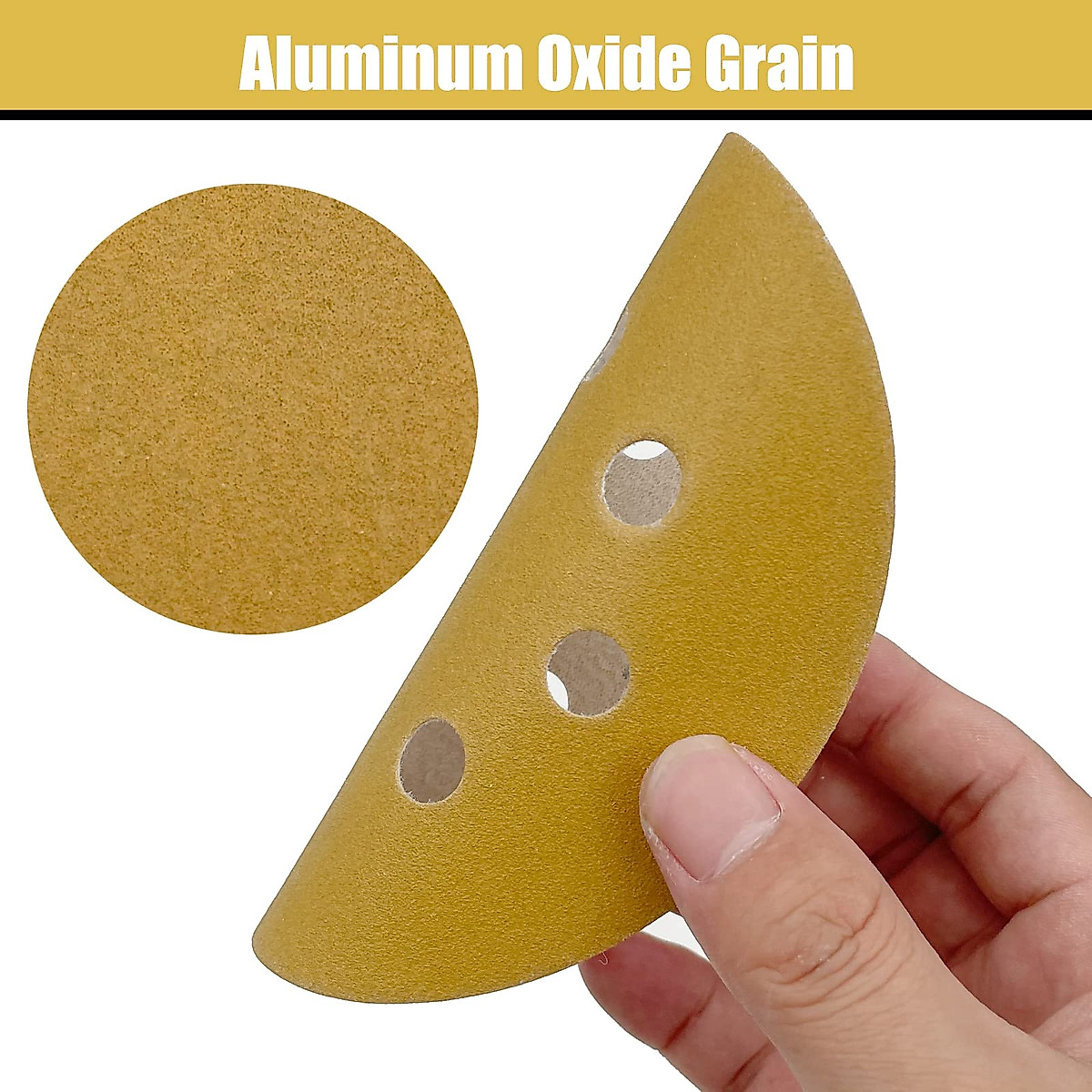 QYQRQF 5 Inch Sanding Discs Hook and Loop, 220 Grits 8 Holes Sandpaper Round Orbital Sander Paper for Woodworking Car Boat Metal Polishing, 50pcs