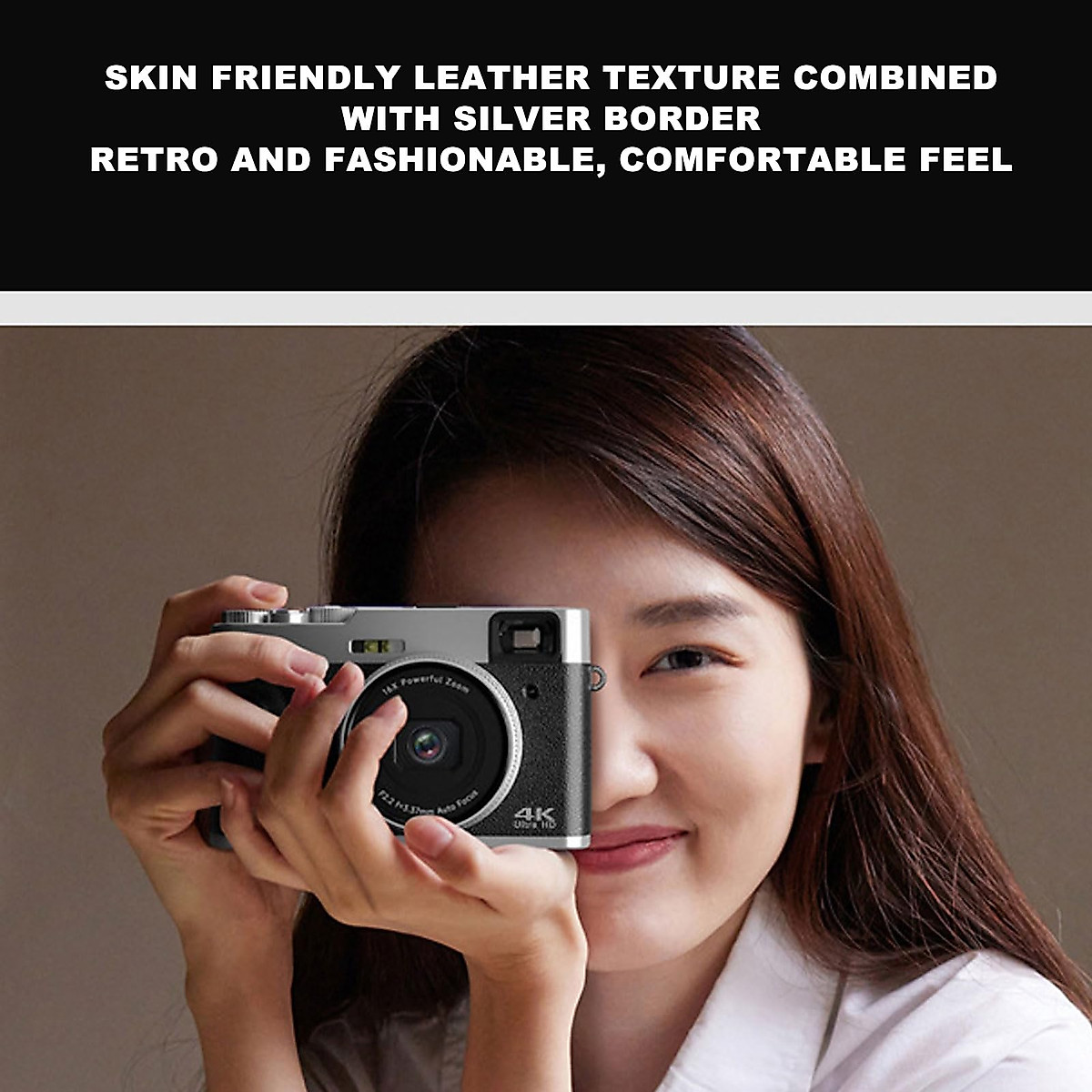 Compact Camera, 3.5 Inch ABS and Aluminum Alloy HD IPS Screen 4K Digital Camera for Travel