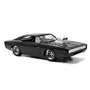 Jada Toys Fast & Furious Dom & Dodge Charger R/T, 1:24 Scale Build n' Collect Die-Cast Model Kit with 2.75" Die-Cast Figure, Black