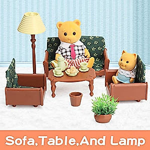 Dollhouse Furniture Set for Kids Toys Miniature Doll House Accessories Pretend Play Toys for Boys Girls & Toddlers Age 3+ with Living Room