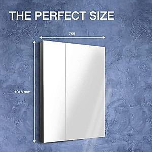 Kohler Maxstow Frameless Surface Mount Bathroom Medicine Cabinet, 30" W X 40" H, Dark Anodized Aluminum