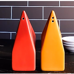 Ebros Gift Frank Lloyd Wright Organic Architecture Geometry Florida Southern College Annie Pfeiffer Chapel Triangles Earth Tone Colors Ceramic Salt And Pepper Shakers Set