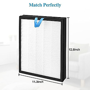 2 Pack Vital 100S Filter Rplacement Compatible with LEVOIT Vital 100S Air Puri-fier, 3-in-1 H13 Grade Smart True HEPA Rplacement Filter, Vital 100S-RF