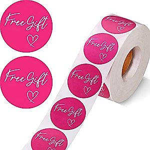 1000 Pieces 1.5 Inch Customer Appreciation Stickers Small Business Sticker Roll Round Self Adhesive Stickers Labels for Packing Mailing Envelopes Postcards (Rose Red Background)