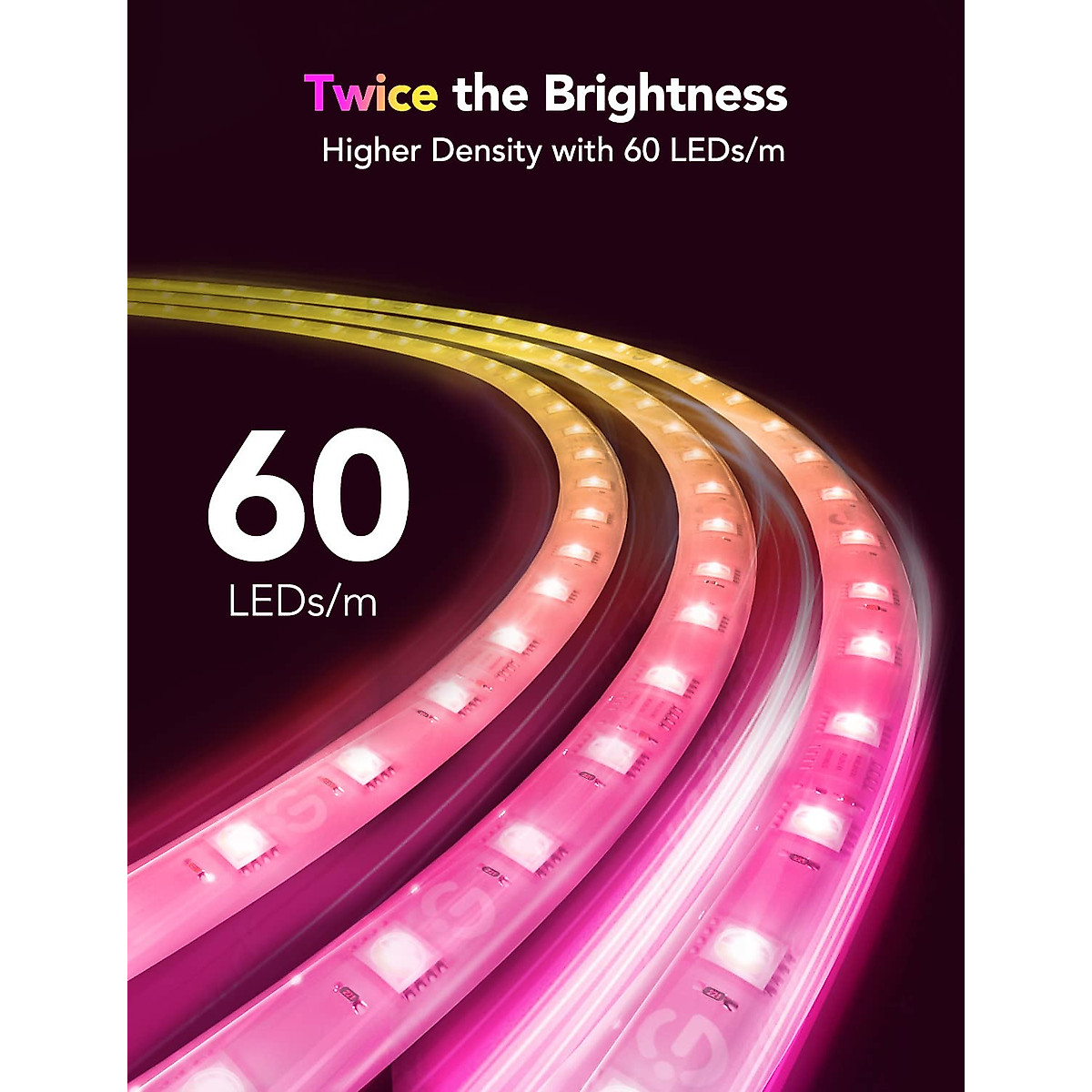 Govee RGBIC LED Strip Lights M1 with Matter, 6.56ft WiFi LED Lights for Cabinet, TV, Bed and Gaming Desk, Smart LED Lights Work with Apple Home, Alexa, Google Assistant and SmartThings, Home Decor