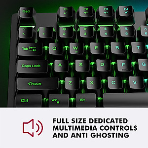 NPET S21 Wireless Gaming Keyboard and Mouse Combo, RGB Backlit Quiet Ergonomic Mechanical Feeling Keyboard, Gaming Mouse 3200DPI, for Desktop
