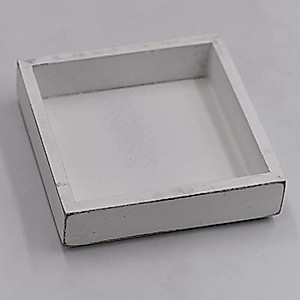 6 Inches Square Distressed White Wooden Lemon Box Sign (Fresh lemonade - yellow)