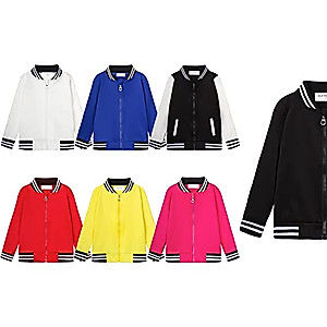 LittleSpring Toddler Fall Jacket for Boys Girls Bomber Lightweight Jacket Outerwear White 3T