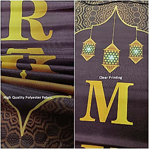 KYMY EID Mubarak Porch Banner with 70.9X11.8 inch,Muslim Ramadan Mubarak Porch Sign for Eid Mubarak Party,Islamic Hanging Banner for Indoor and Outdoor EID Mubarak Decorations