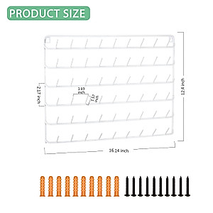 HAITARL 4 Set of 54-Spool Sewing Thread Holder, Wall-Mounted Metal Rack, White