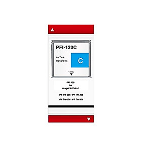 PFI120 130ml Cyan Pigment Ink Tank Cartridge Compatible with Canon PFI-120 PFI-120C PFI120C for imagePROGRAF IPF TM-200 TM-205 TM-300 TM-305