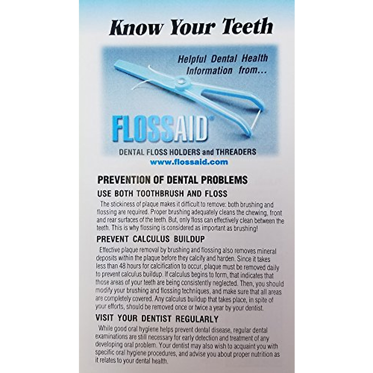 Flossaid Dental Floss Holder - 3 Pack (Assorted Colors)