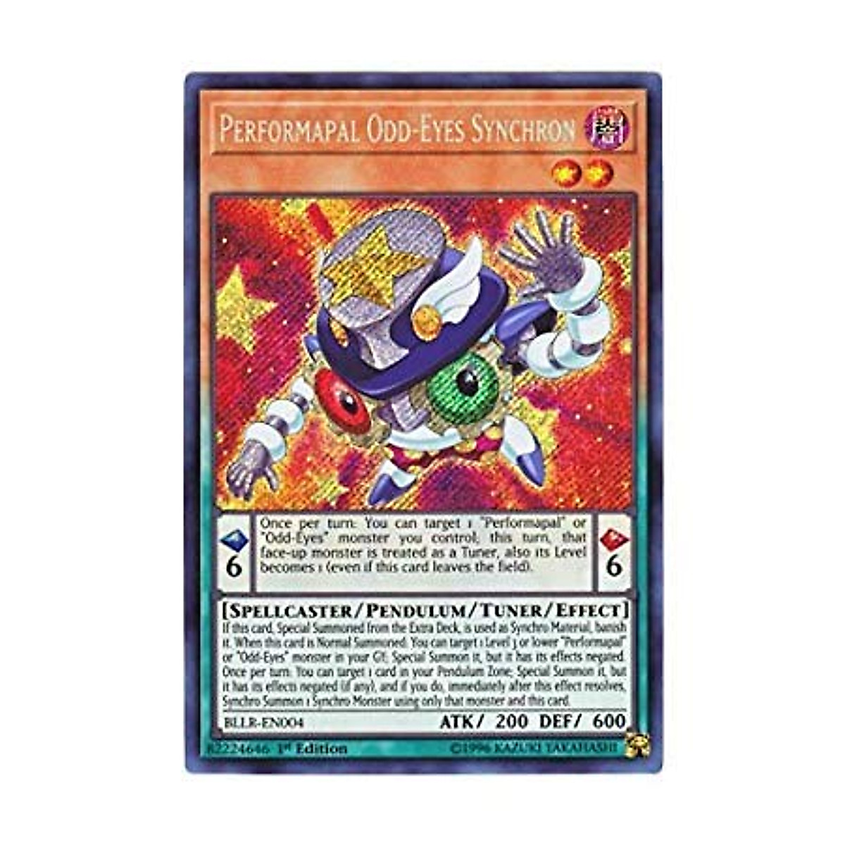 YU-GI-OH! English Version BLLR-EN004 Performapal Odd-Eyes Synchron EM Oddays and Synchron (Secret Rare) 1st Edition