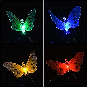 HGKFJH Solar 20 Light Fiber Butterfly Light Control LED Light String Lantern Garden Home Decoration Light